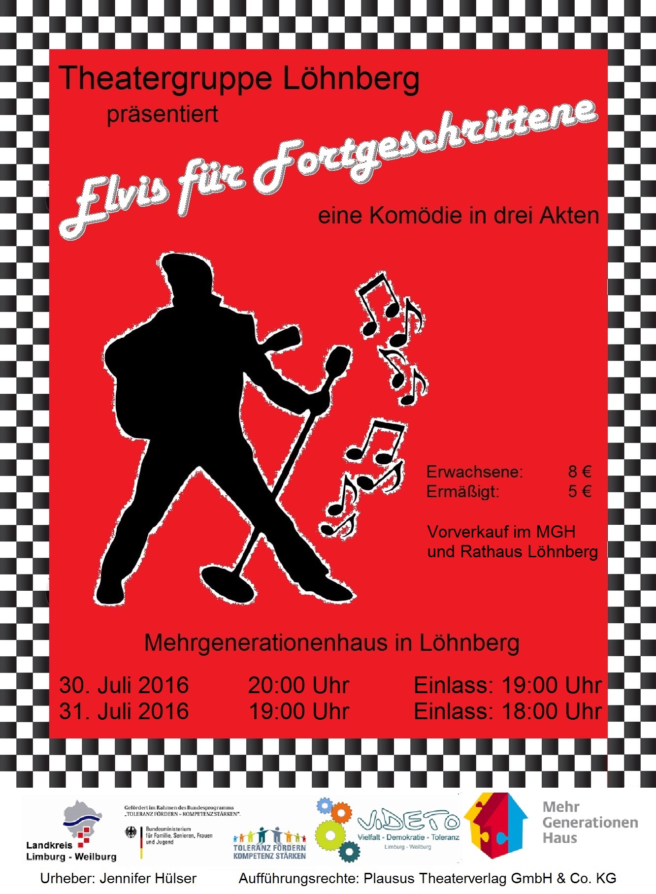 Aufführung von "Elvis für Fortgeschrittene" im Jahr 2016 - Mimen-Quell e.V.